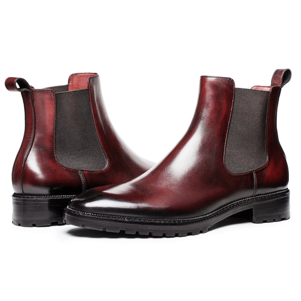 Mens Chelsea Boots - Wine Red : Lethato